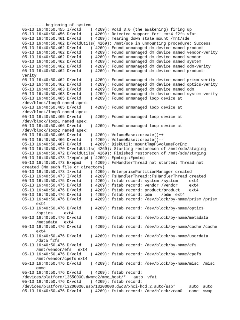 Android Vold Log Analysis | PDF | Encryption | Computer Architecture