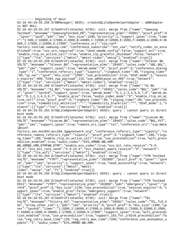 Logcat Csc Compare Log Pdf Ip Multimedia Subsystem Internet 1663