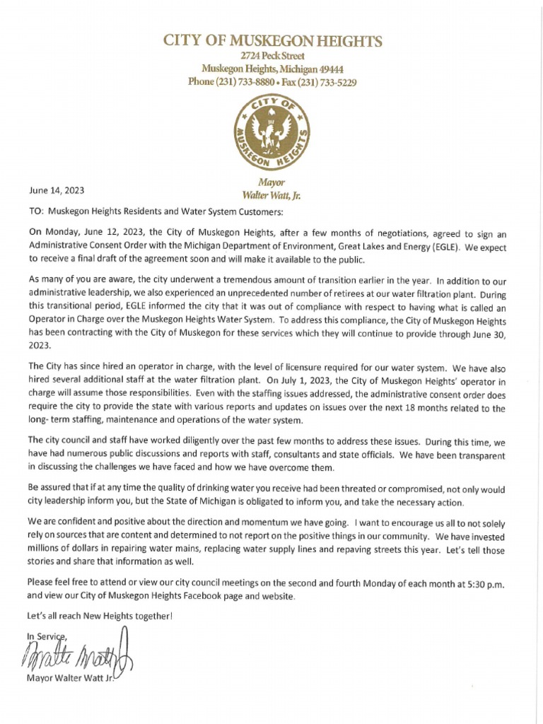 Mayor Watt ACO Letter | PDF