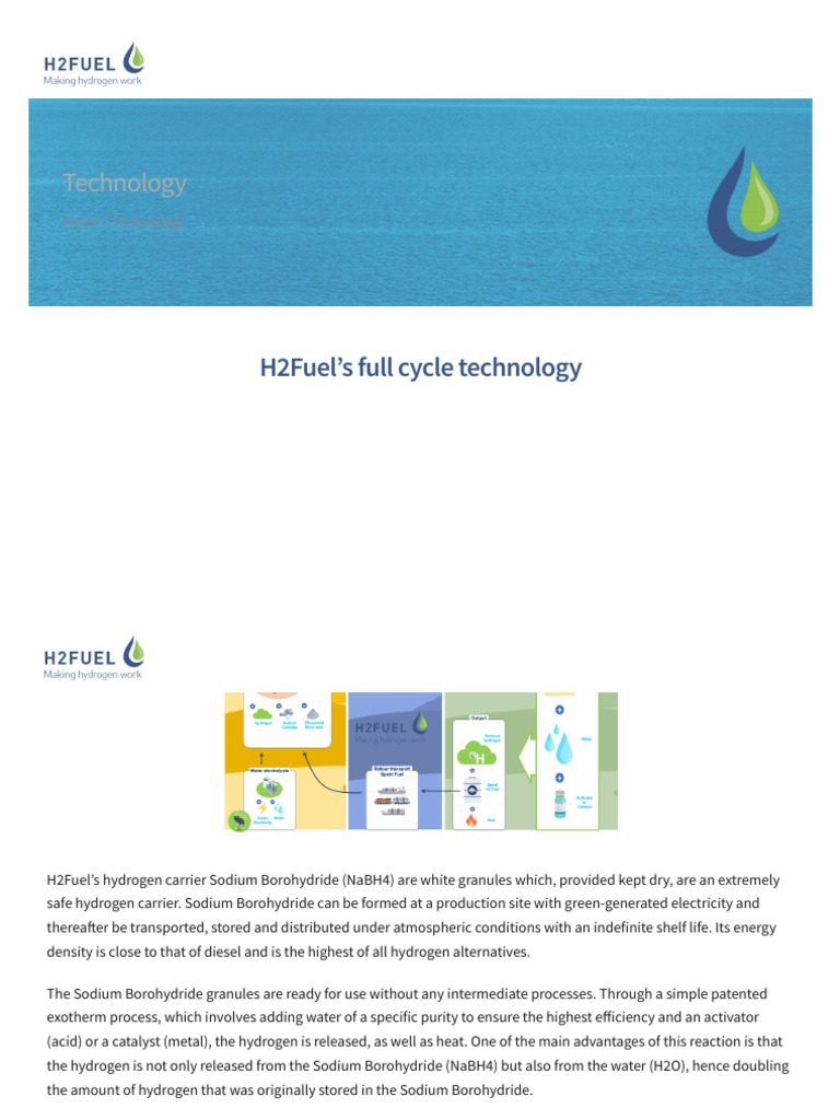 H2Fuel's Sodium Borohydride Technology | PDF
