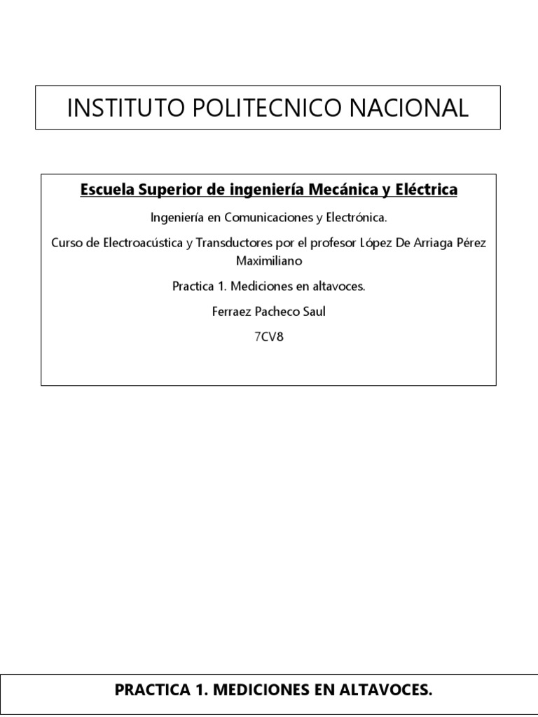 Practica 1 ELECTRO | PDF | Altoparlante | Imán