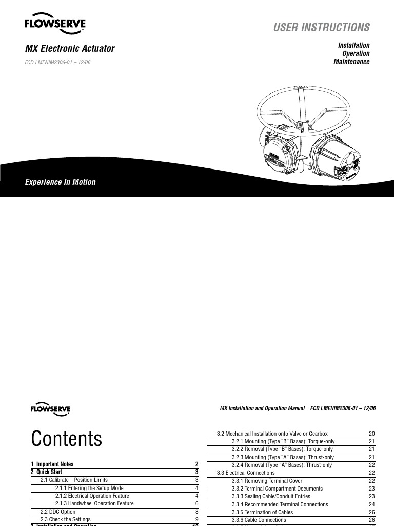 Limitorque 2306 MXElectronicActuator | PDF | Valve | Electrical Wiring
