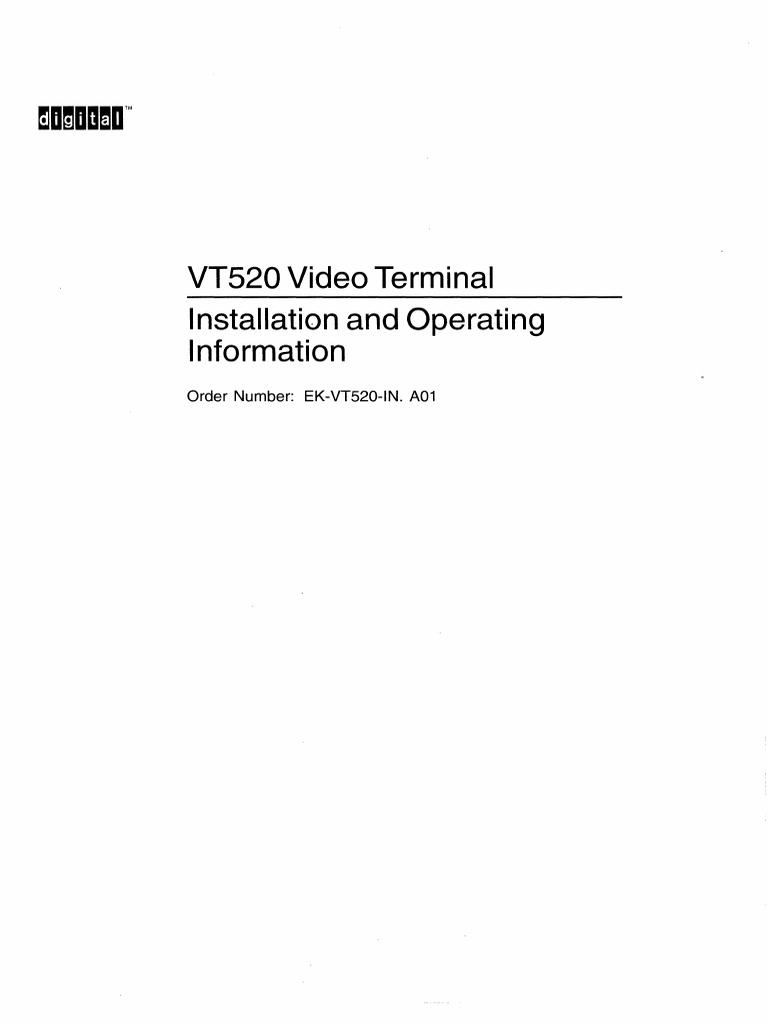 VT520 Terminal Setup Guide | PDF | Computer Keyboard | Computer Terminal
