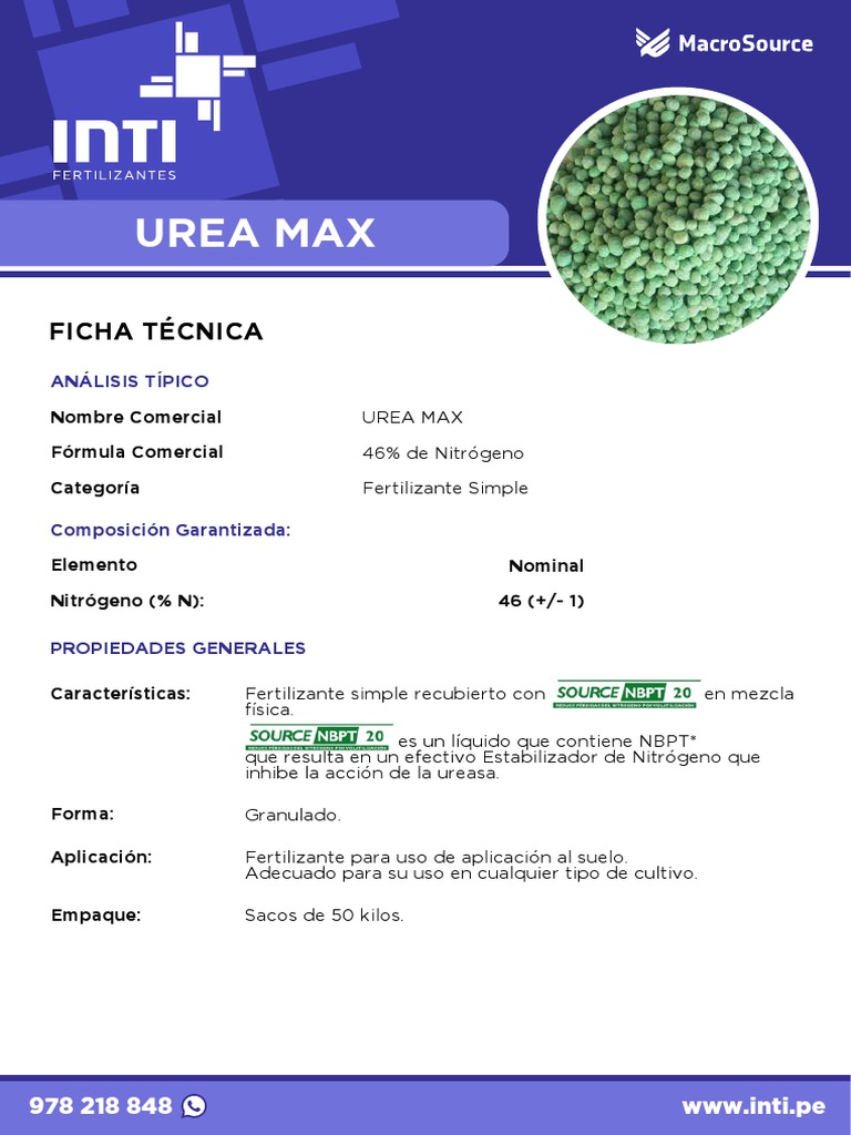 FT de Urea Max | PDF