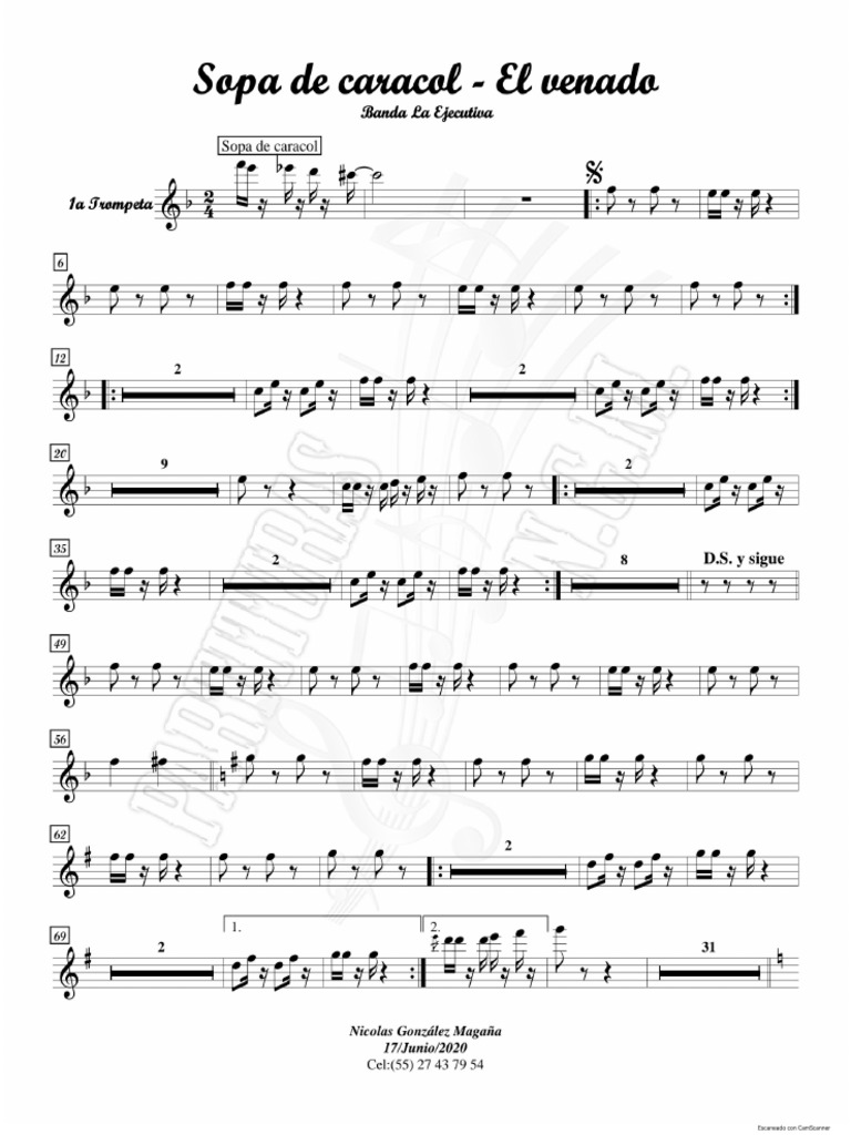 Sopa de Caracol Y El Venado - Banda La Ejecutiva-1 | PDF