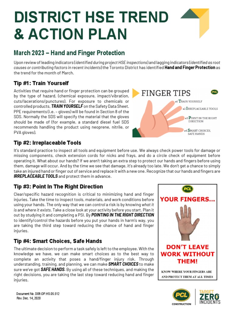 District HSE Trend and Action Plan - March 2023 - Hand and Finger ...