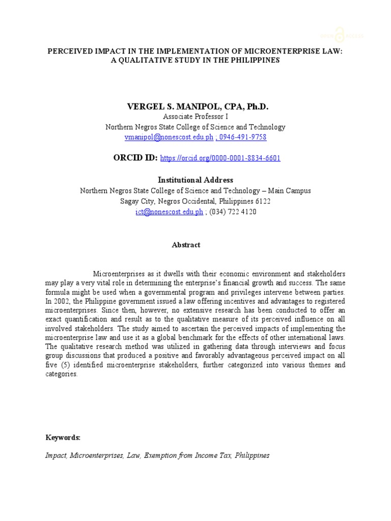 Cover Page PSSJ Paper For Publication - Manipol-Vergel | PDF