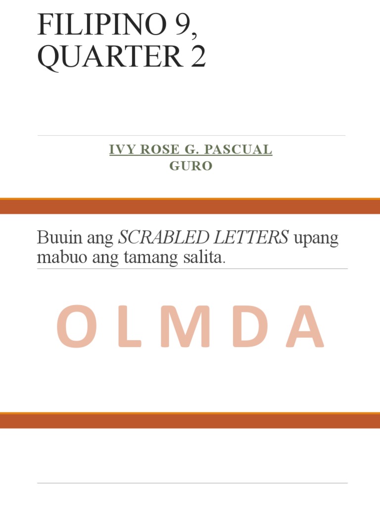FILIPINO 9, QUARTER 2. modal | PDF