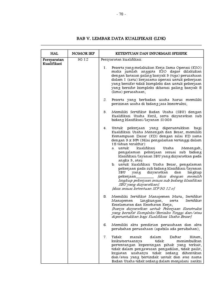 Contoh Lembar Data Kualifikasi | PDF
