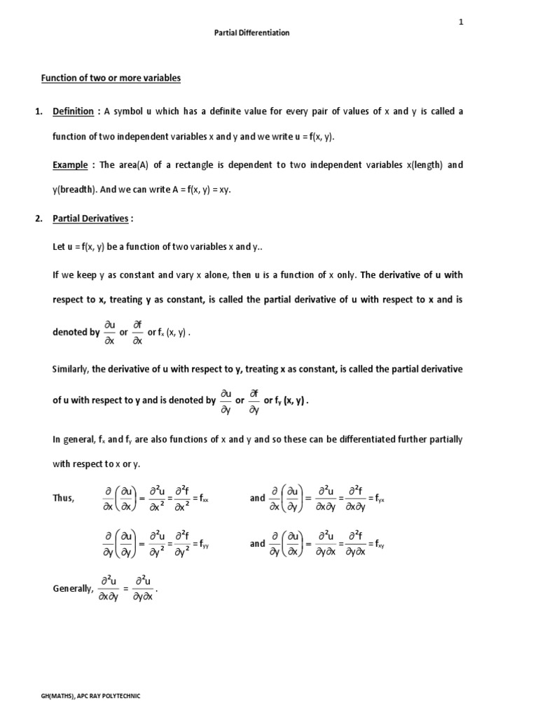 Partial Differentiation | PDF