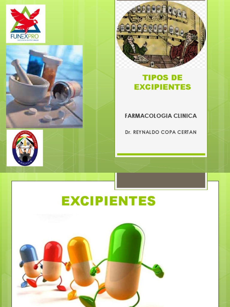 TIPOS DE EXCIPIENTES | PDF