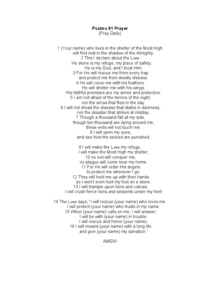 Psalms 91 Prayer