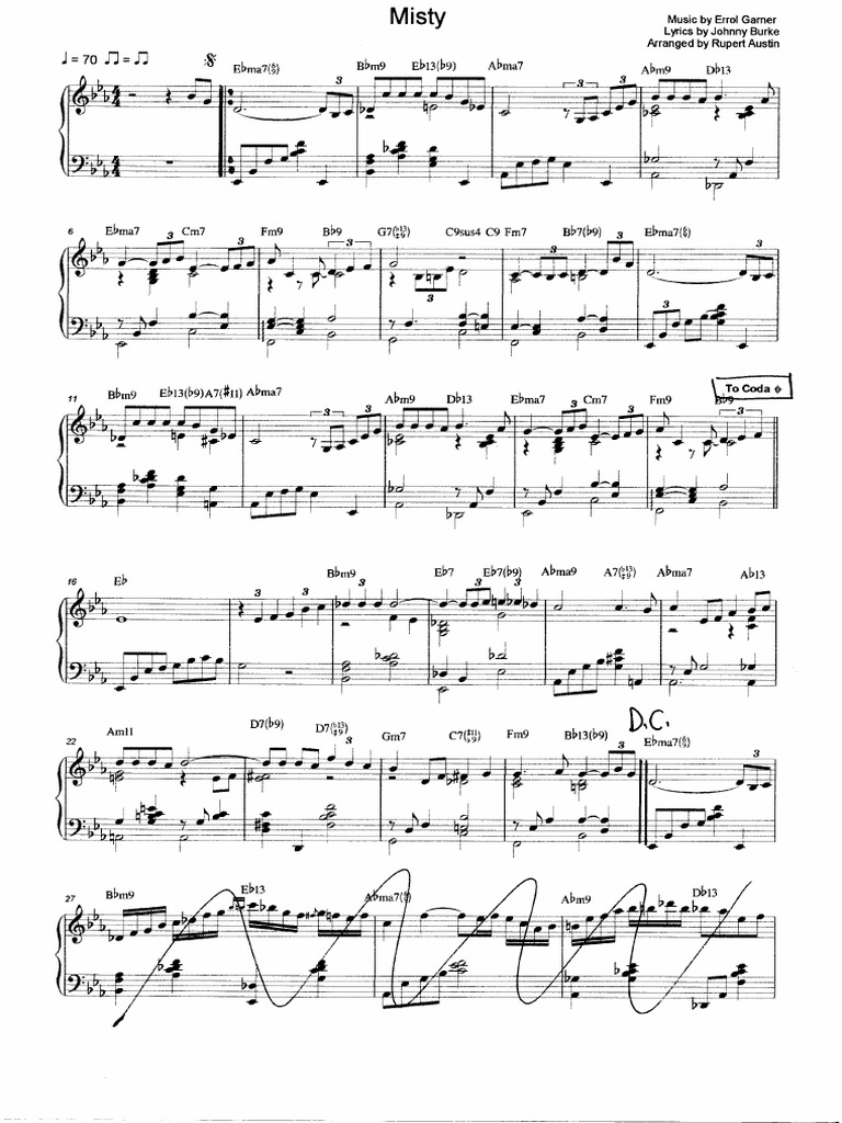 Misty Arranged by Rupert Austin | PDF