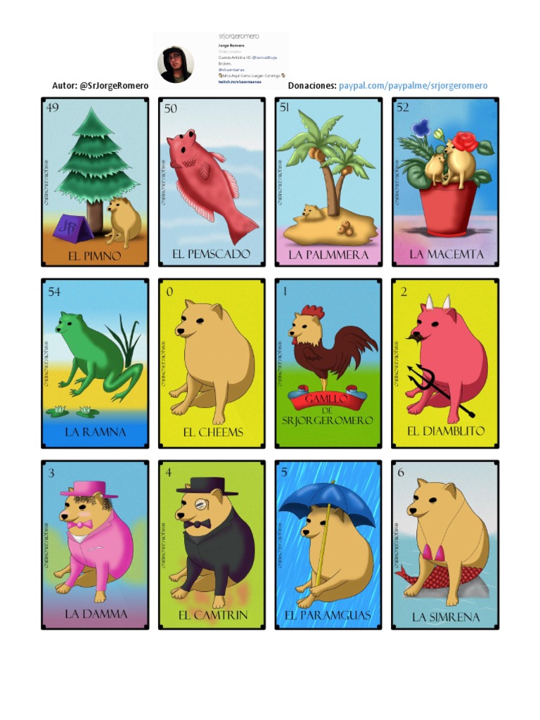 CARTA Coleccion Baraja Loteria Cheems CARTA | PDF