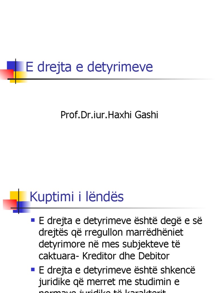 E Drejta e Detyrimeve I | PDF