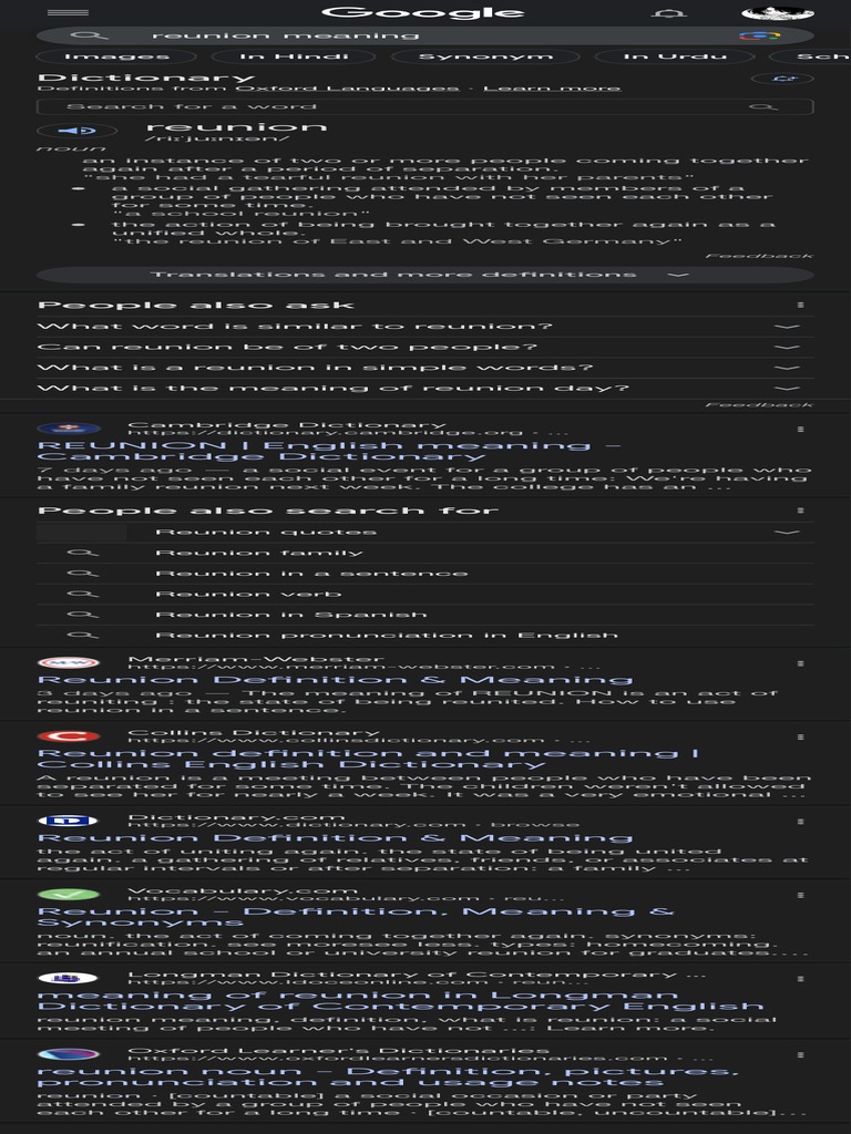 Reunion Meaning - Google Search | PDF | Dictionary | English Language