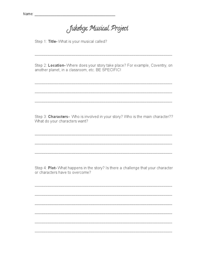 Jukebox Musical Project Guide | PDF | Language Arts & Discipline ...