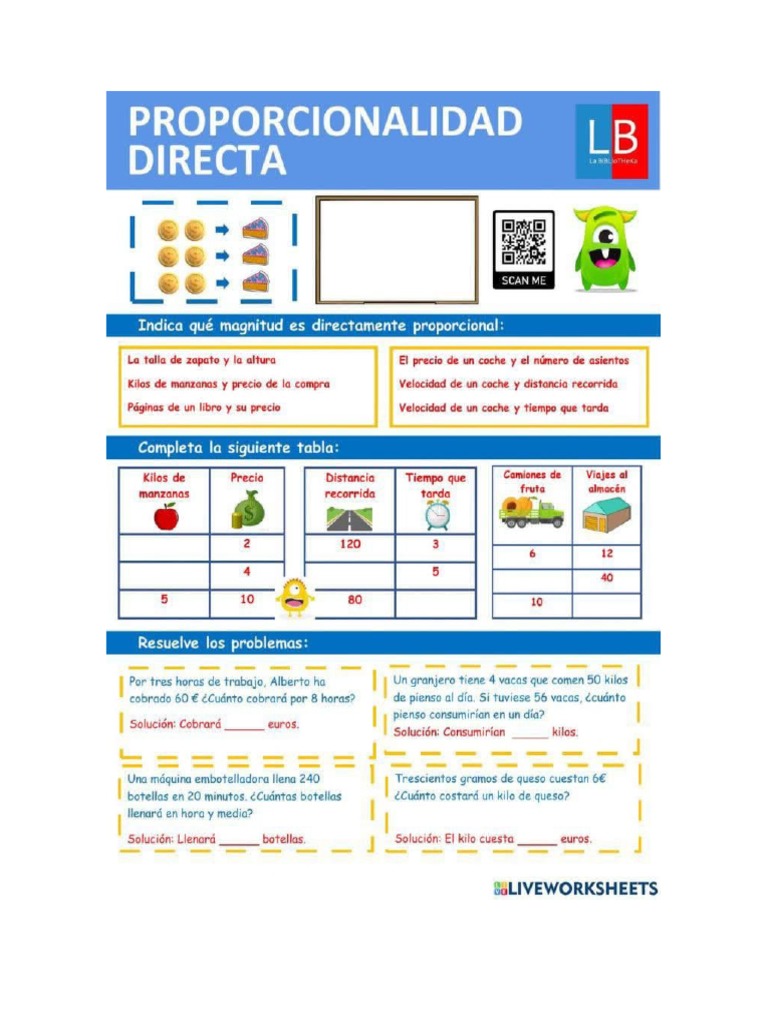 Proporcionalidad Directa e Inversa | PDF