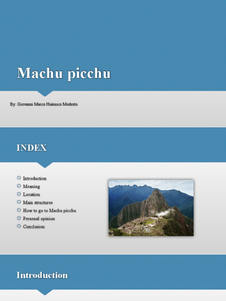 Machu Picchu | PDF