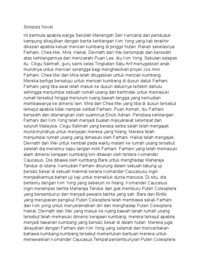 Sinopsis Novel | PDF