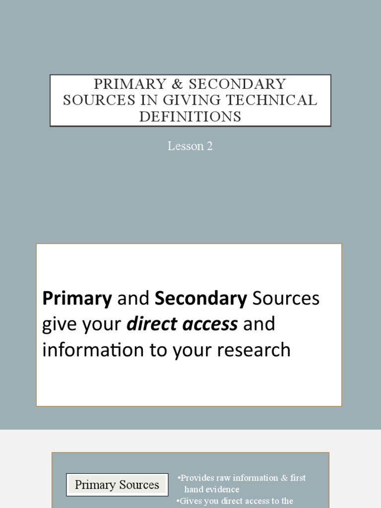 Primary and Secondary Sources English 10 | PDF
