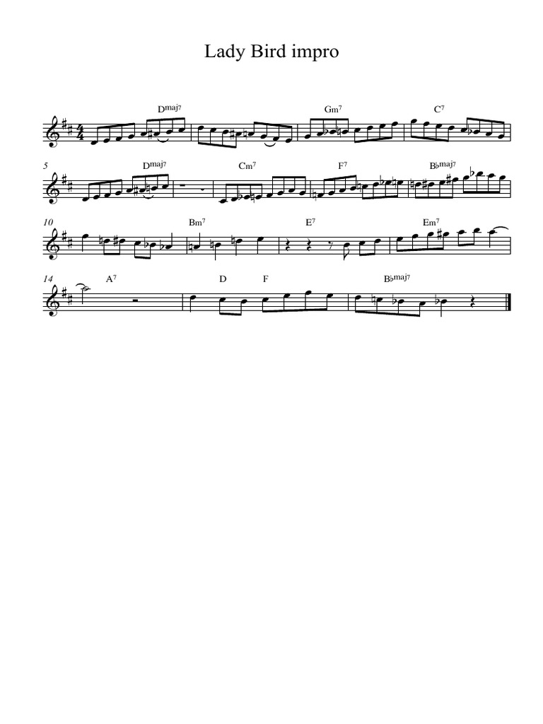 Lady Bird Impro - Partitura Completa | PDF