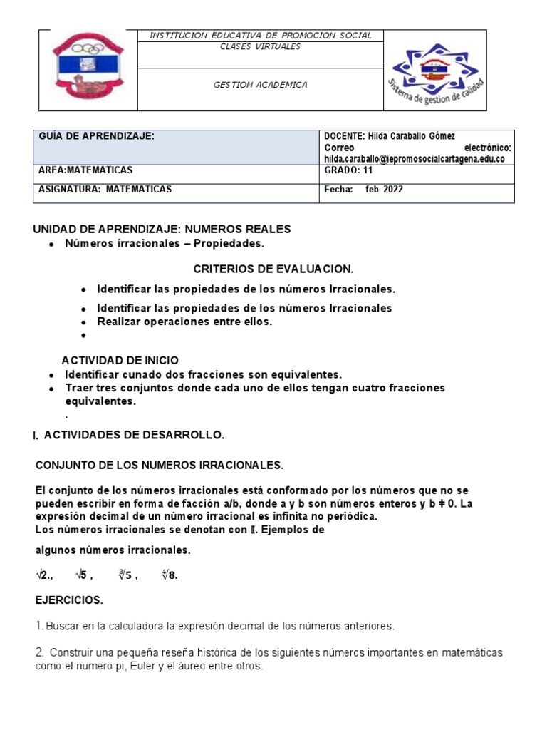 Numeros Reales II 10 Mod 2 | PDF