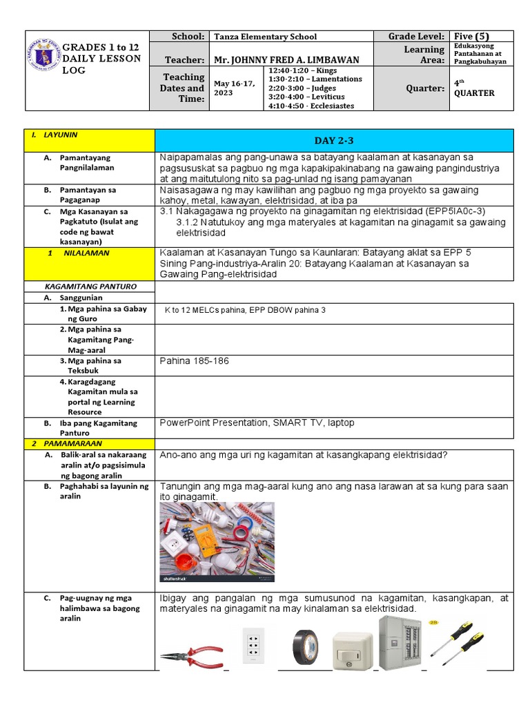 Dlp-Epp 5, QTR 4, Week 3-Day 2-3 | PDF