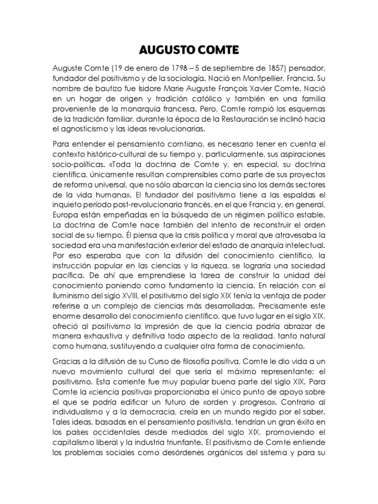 AUGUSTO COMTE | PDF