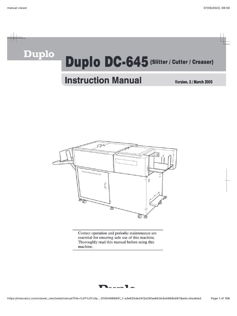 DC 645 Manual | PDF