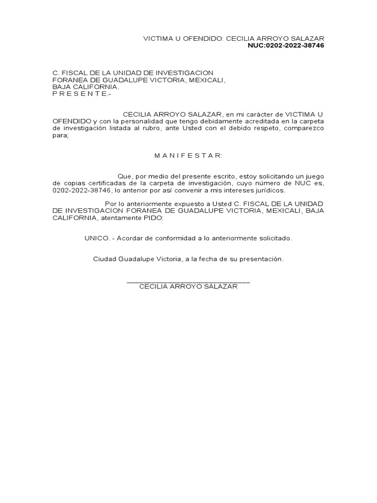 Solicitar Copias Simples MP | PDF