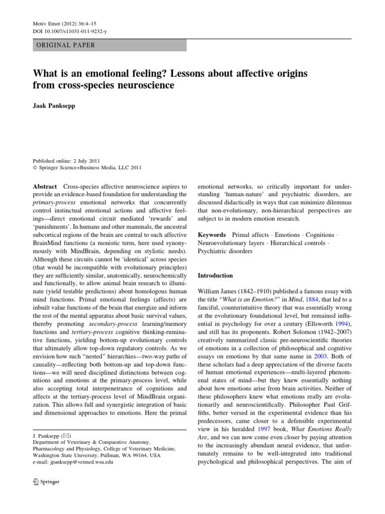 Panksepp, 2012 | PDF | Self-Improvement