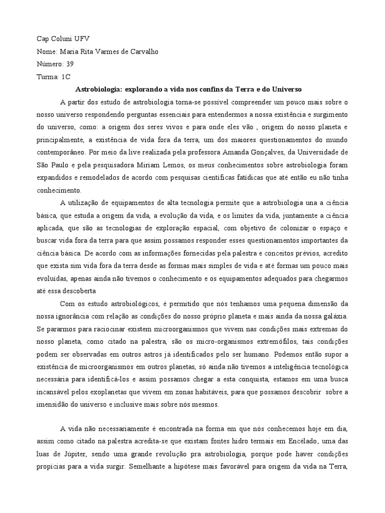 Astrobiologia: Vida no Universo e Terra | PDF