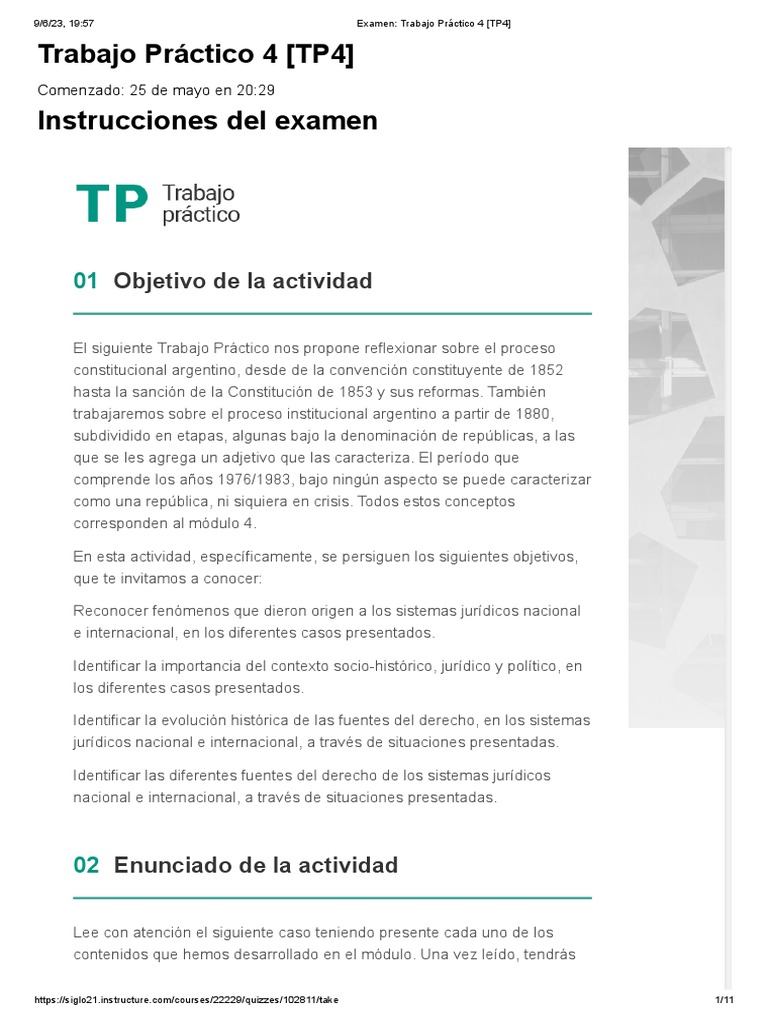 Examen - Trabajo Práctico 4 (TP4) | PDF