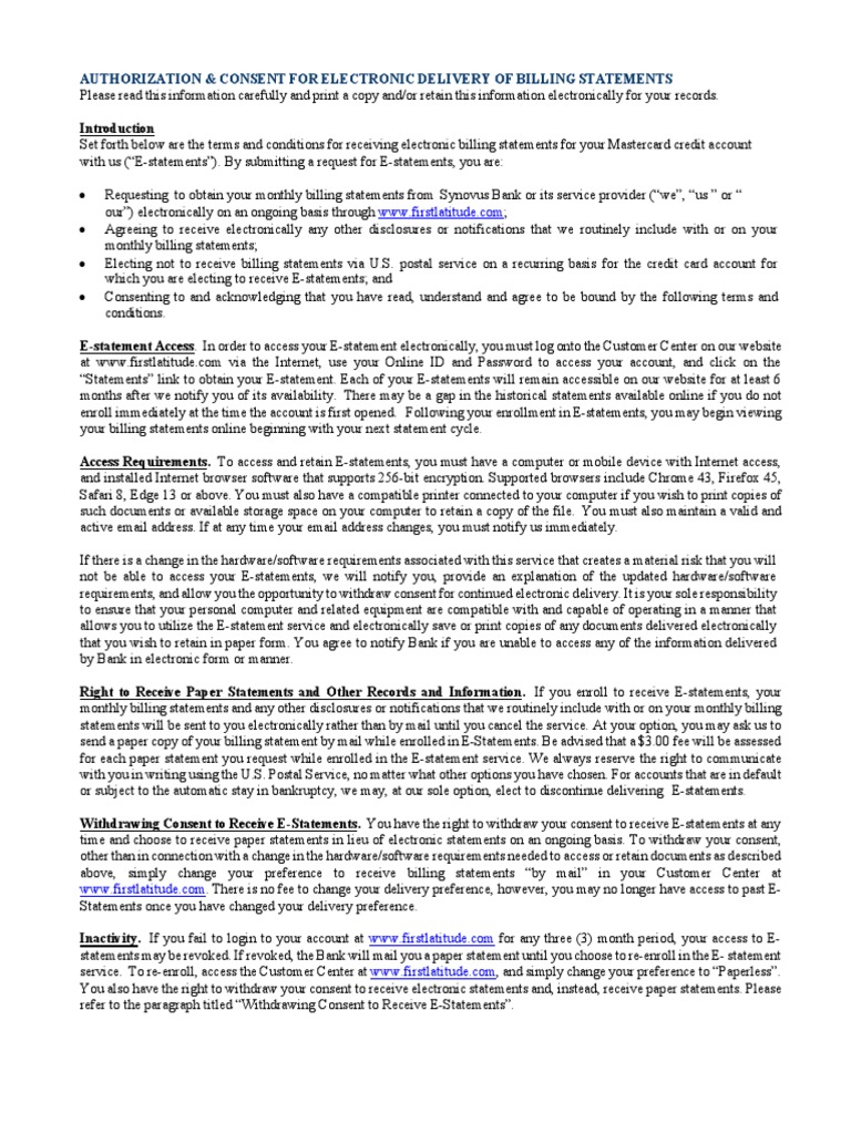 Latitude Electronic Statements Disclosure | PDF | Legal Liability ...