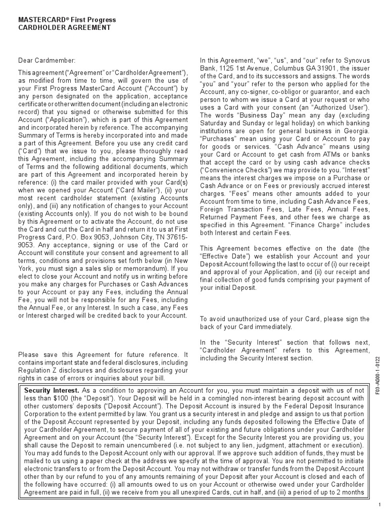 Latitude Cardholder Agreement | PDF