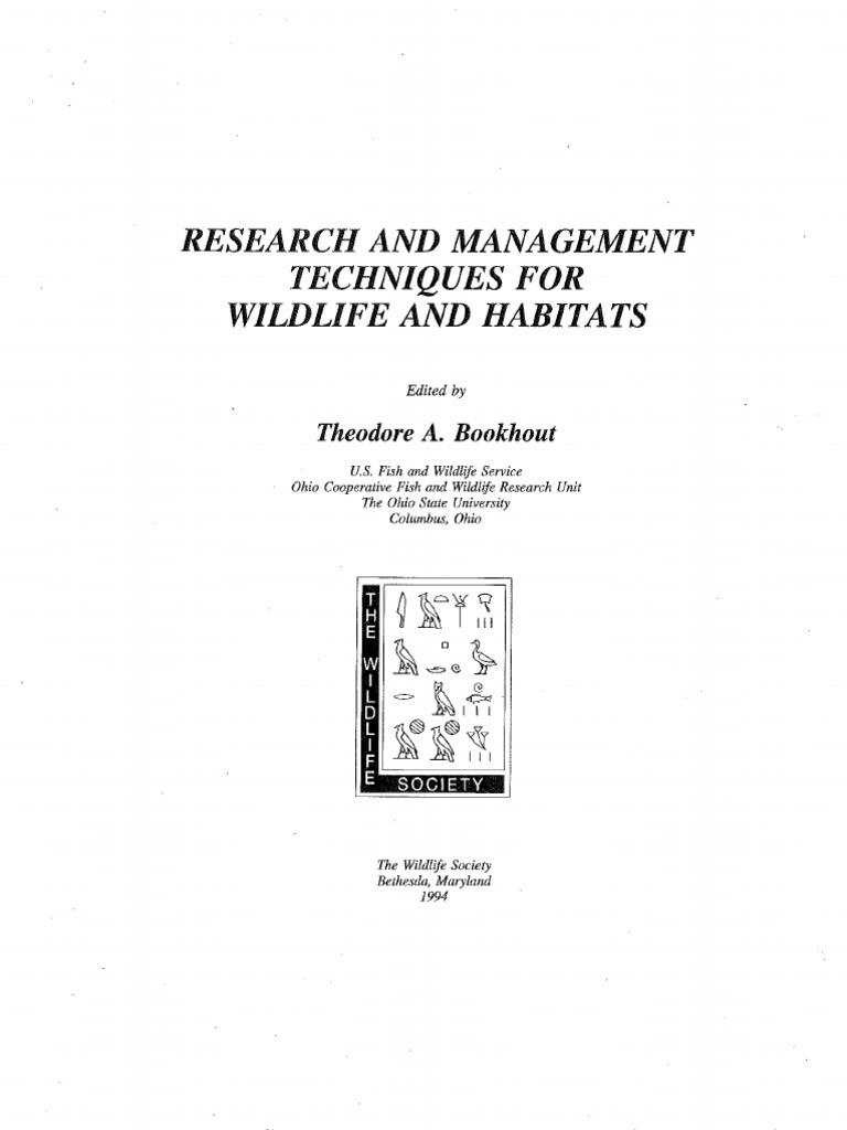 Research and Management Techniques for Wildlife and Habitats c | PDF