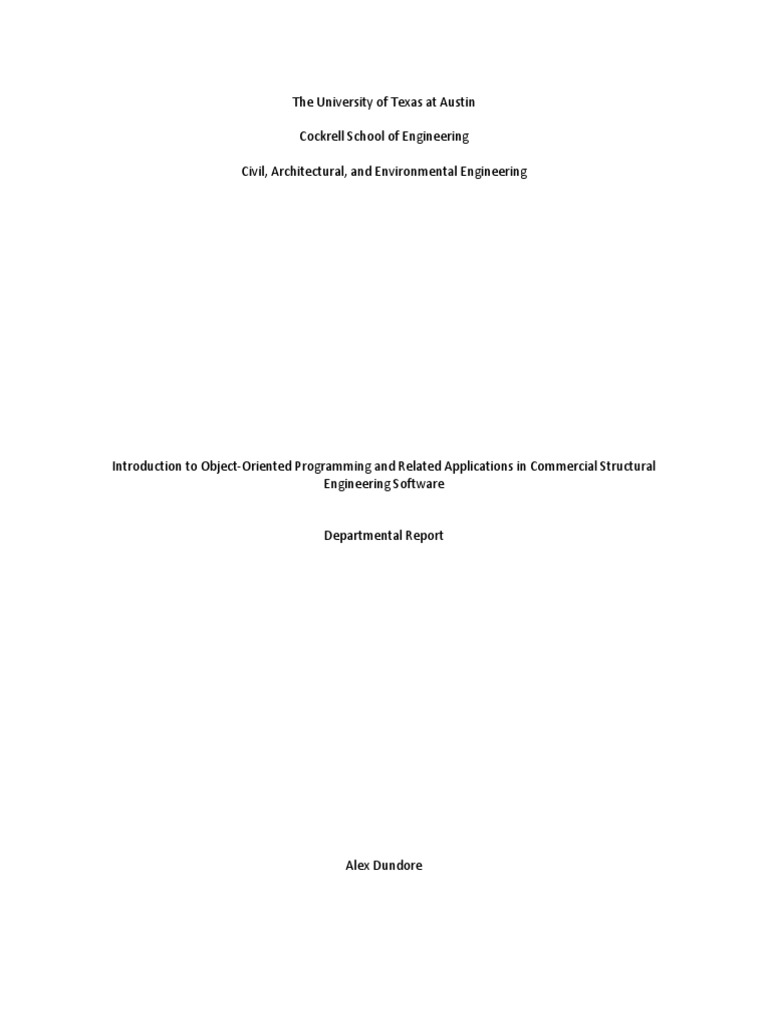 Intro To Object Oriented Programming And Applications In Structural Engineering Pdf