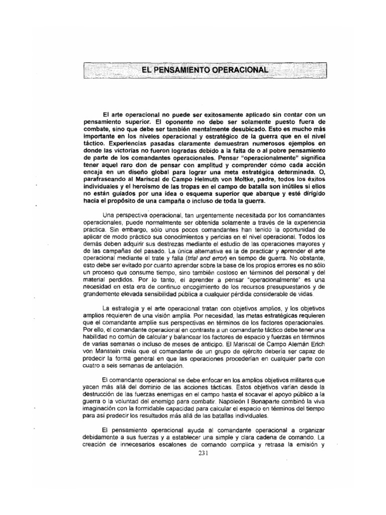 Pensamiento Operacional | Descargar gratis PDF | Historia militar ...