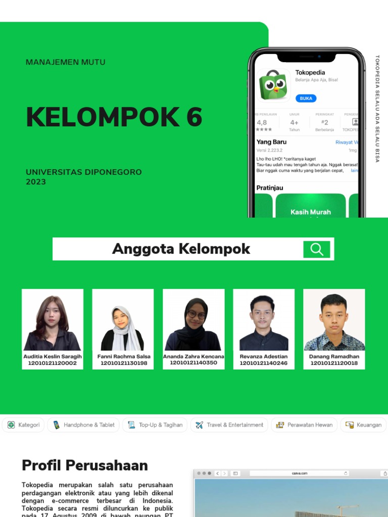Manajemen Mutu Tokopedia Kel. 6 | PDF