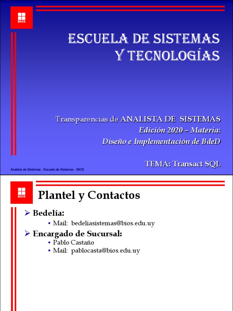 05 - SQL Transact | PDF | SQL | Ciencias de la Información 05 - SQL Transact | PDF | SQL | Ciencias de la Información
