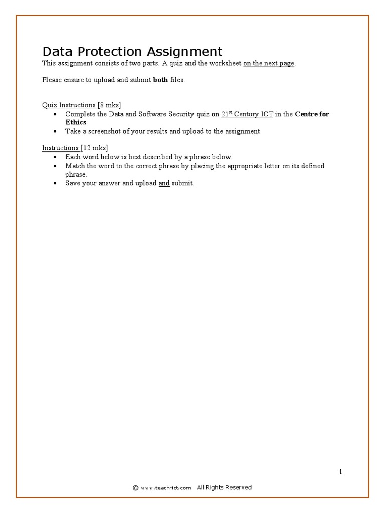 Data Protection Activity | PDF | Data | Computer Science