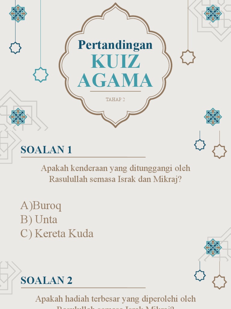 KUIZ Agama Tahap 2 | PDF