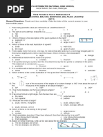 Math 8 3rd Quarter Exam and Answer Key TOS | PDF