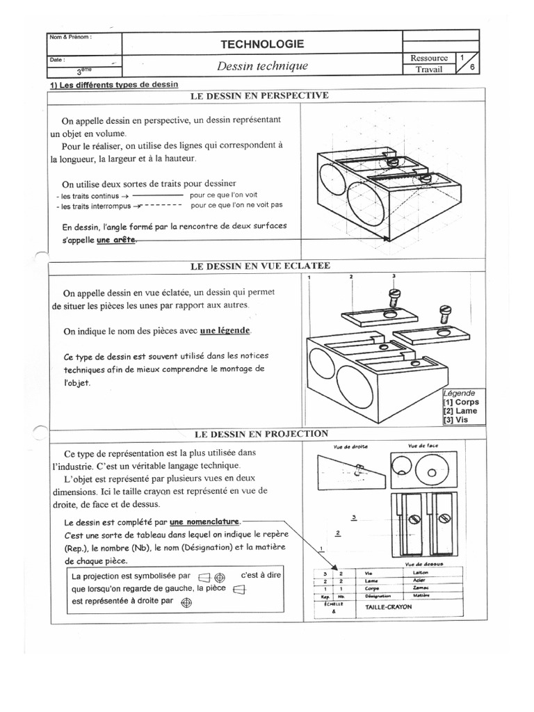 Dessin Technique 3 Exercice | PDF