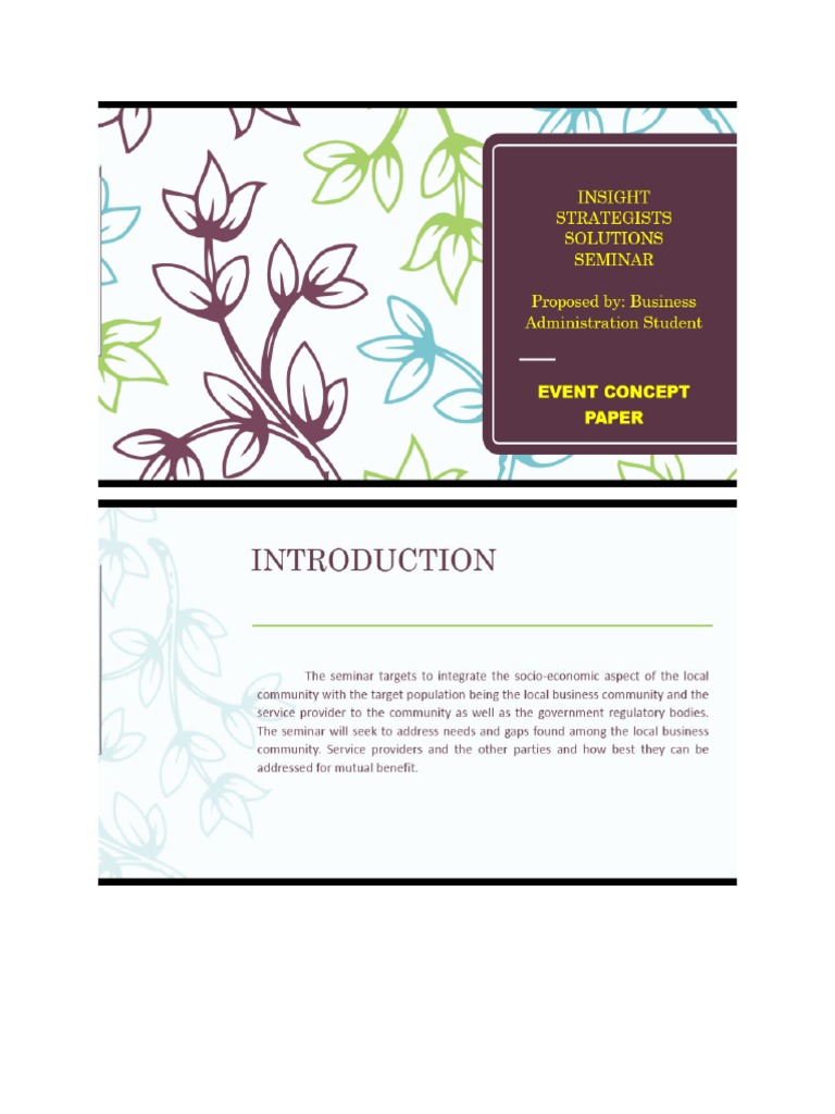 Event Concept Paper | PDF
