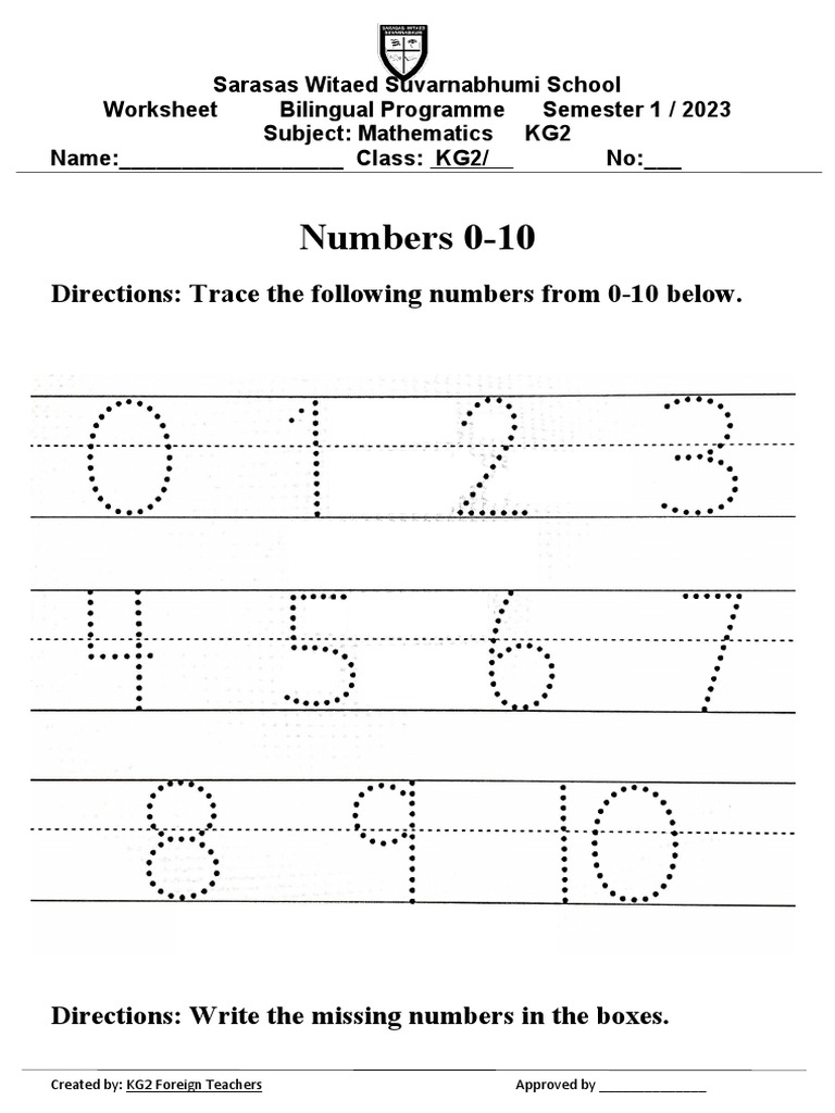 Worksheet Numbers 0-10 | PDF