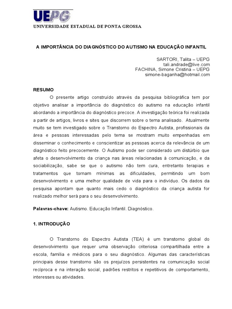 TCC Talita e Simone | PDF | Espectro do autismo | Síndrome de Asperger