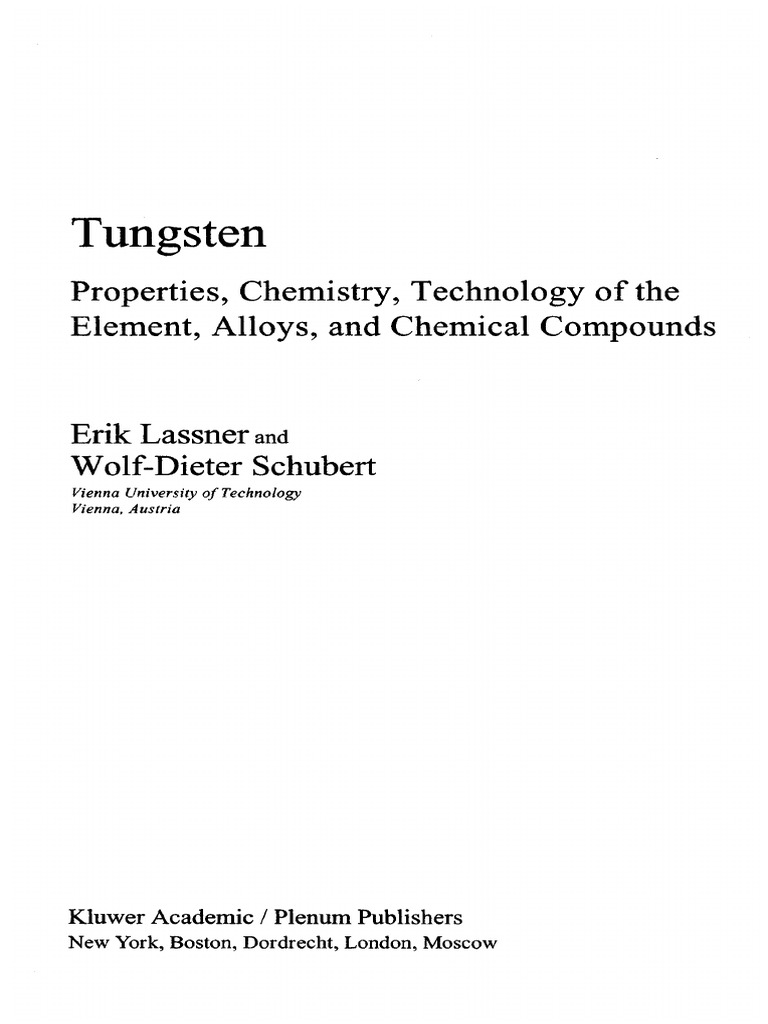 Tungsten Properties Chemistry Technology | PDF | Tungsten | Redox