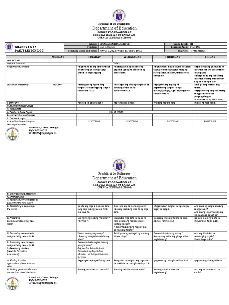 DLL_FILIPINO-3_Q4_W1 | PDF